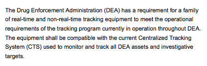 DEA operates a 'Central Tracking System' through which "all DEA assets ...